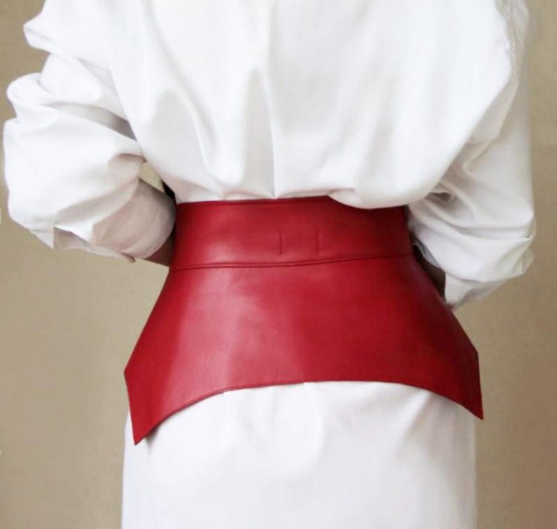 Handmade Leather Peplum for Dress, Terracotta Peplum Drawstring Belt ...