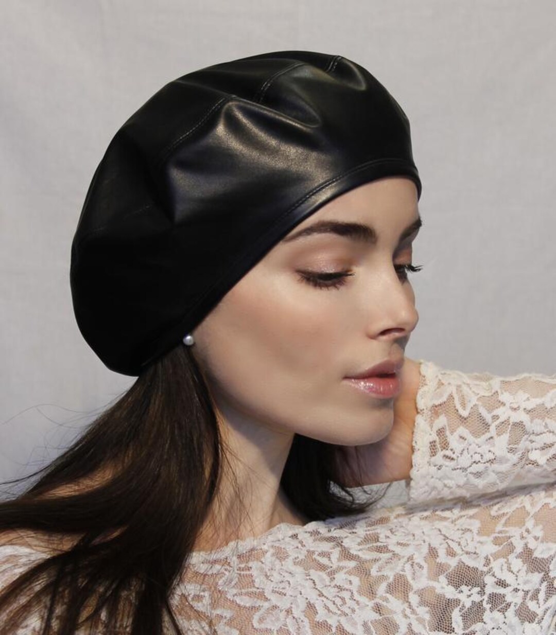 Leather Beret, Handmade French Beret, Beret for Ladies, Beret for ...