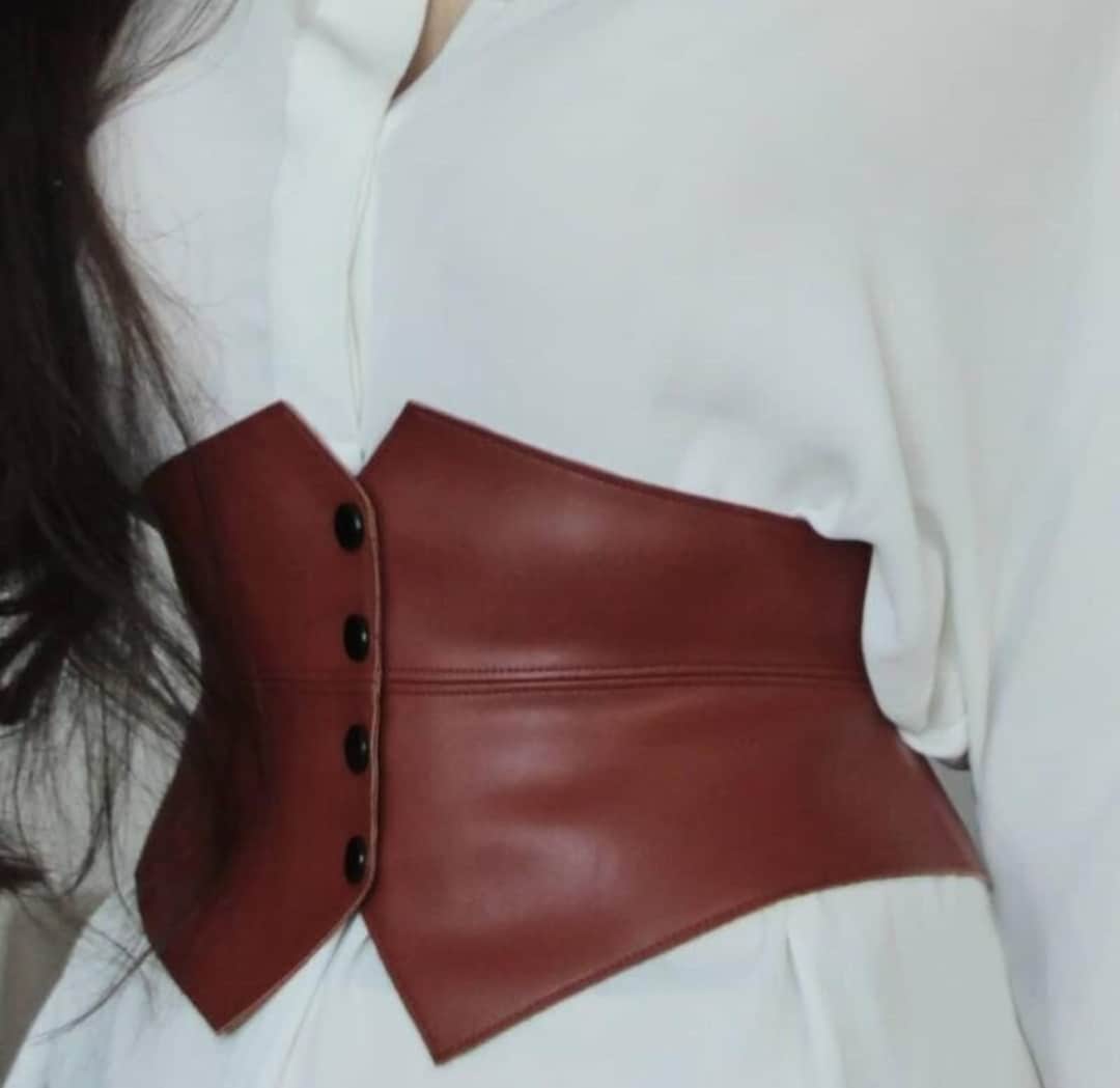 Handmade Leather Belt, Wide Waist Belt, Designer Leather Belt, Stylish ...