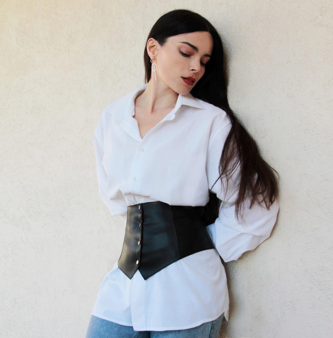 Corset Belt, Basque Belt, Genuine Leather Peplum Skirt, Leather Peplum ...