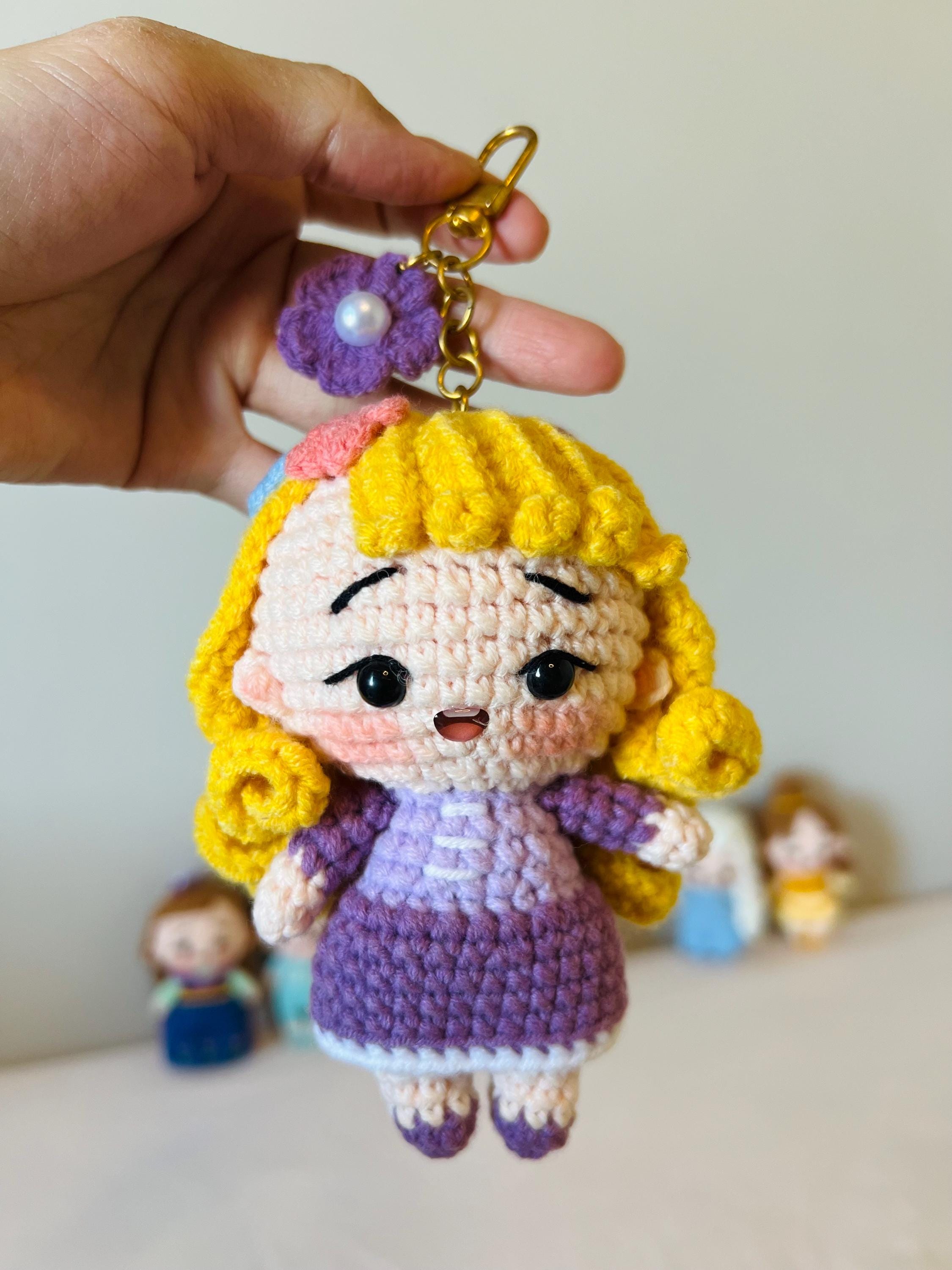 Crochet Princess Keychain, Princess Disney Keychain, Keychain Gift - Etsy