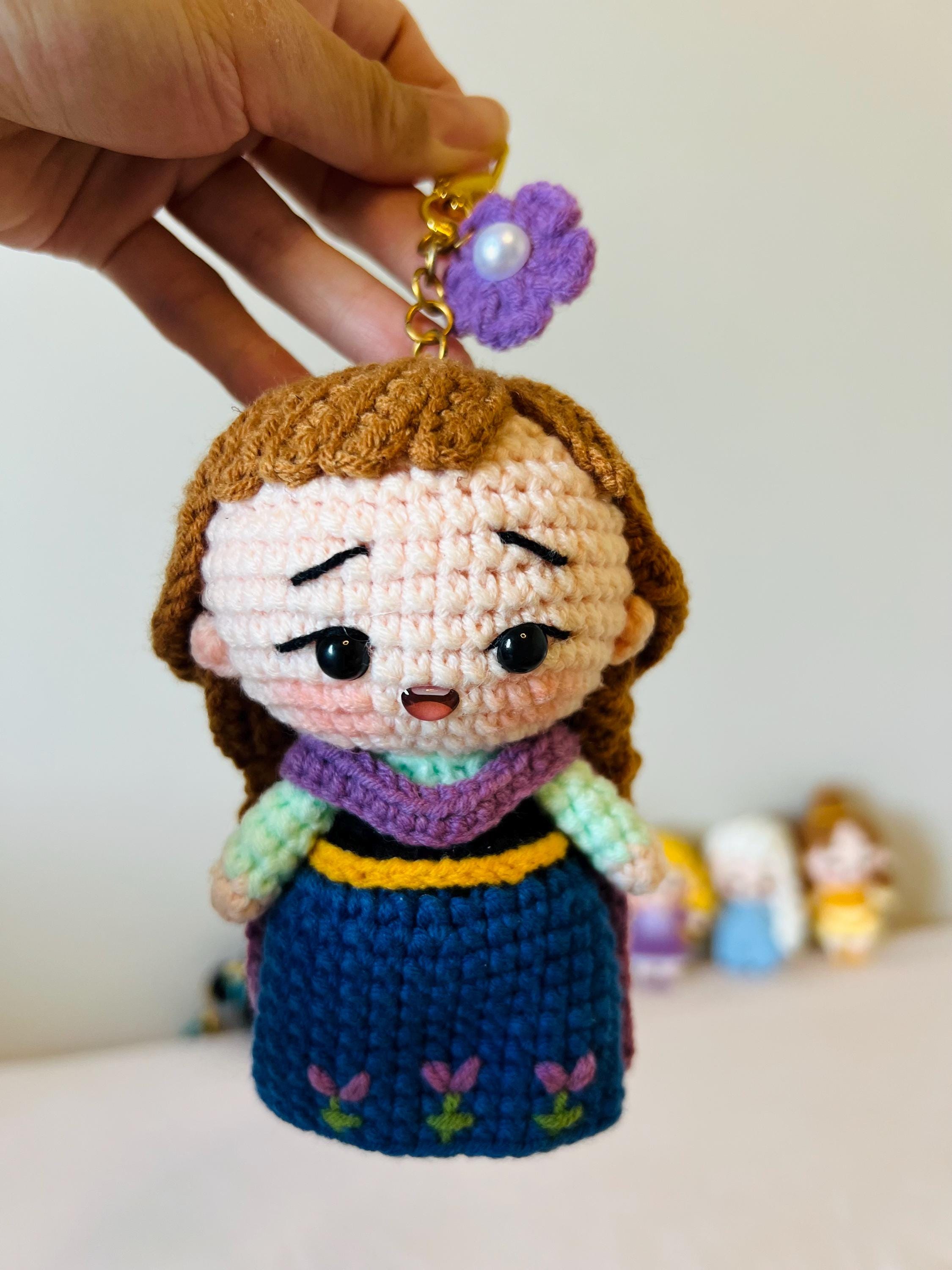 Crochet Princess Keychain, Princess Disney Keychain, Keychain Gift - Etsy