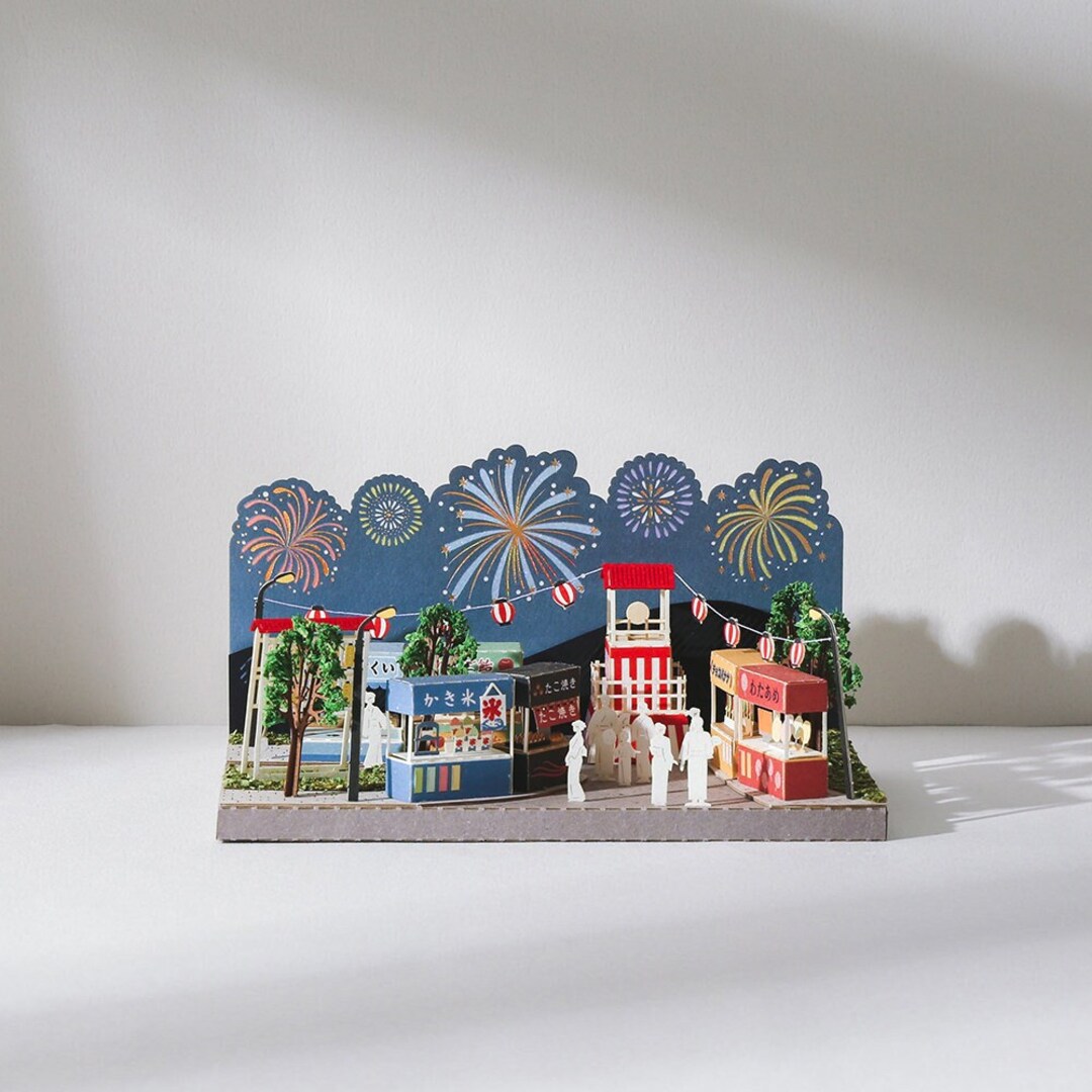 DIY Miniature Project Kit Summer Fireworks Festival, Paper Crafting ...
