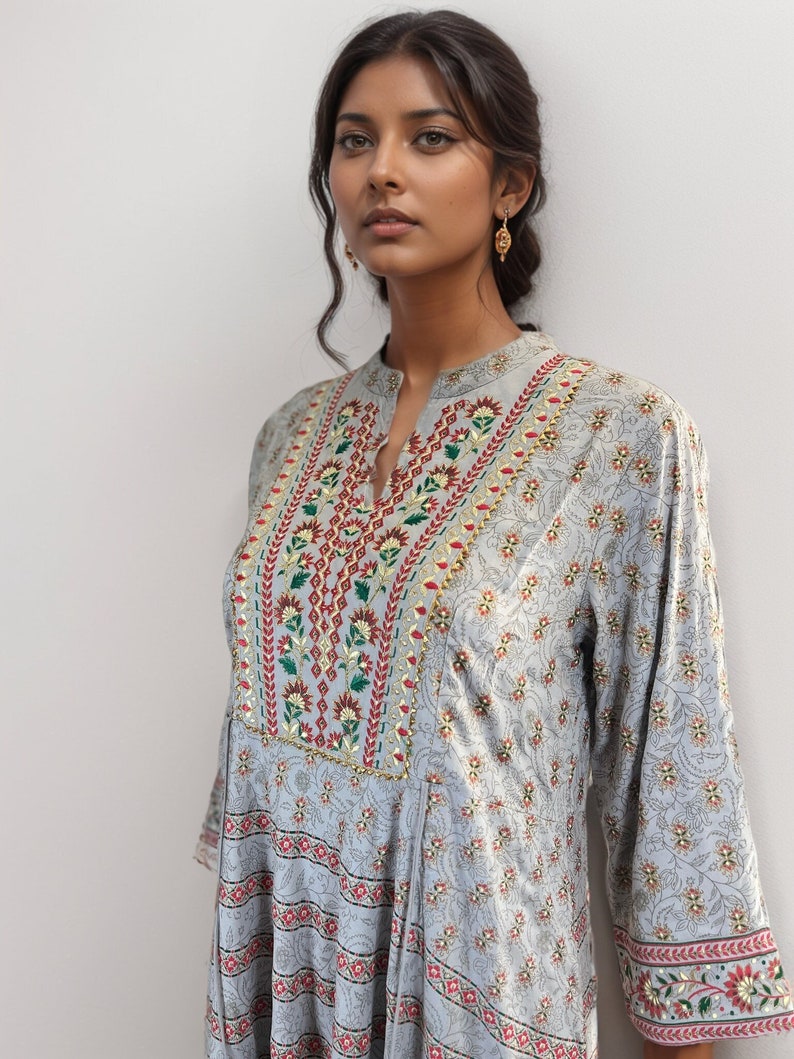 Charming Floral Printed Rayon Maxi Dress - Etsy