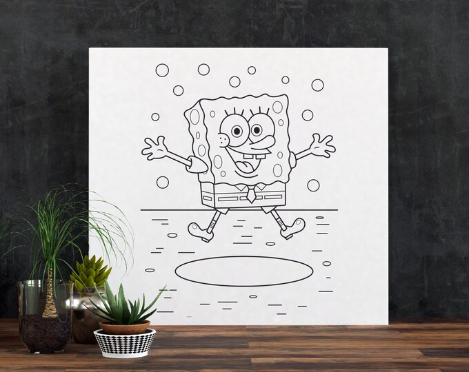 Spongebob Fishing Hook Window Painting - Etsy