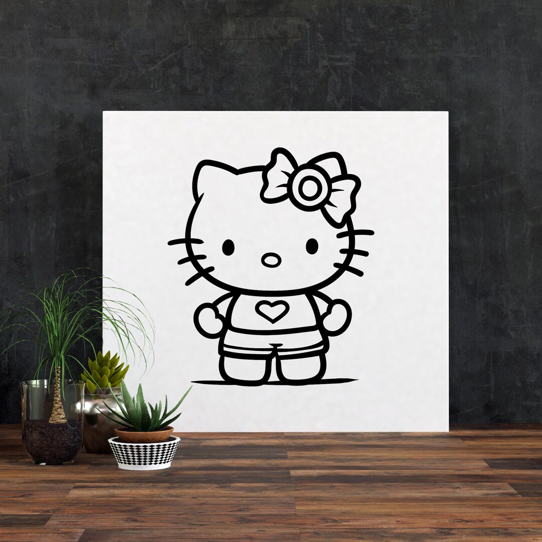 Hello Kitty Paint Party Canvas: Kids Arts and Crafts - Party Favors - Etsy