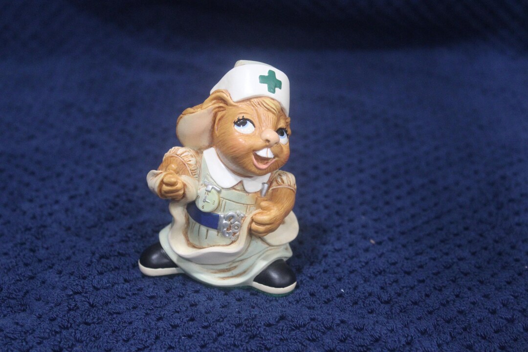 Pendelfin Handpainted Stonecraft Nurse Rabbit Nightingale Figurine - Etsy