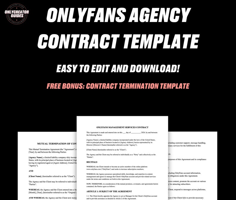Onlyfans Management Contract Template - Etsy