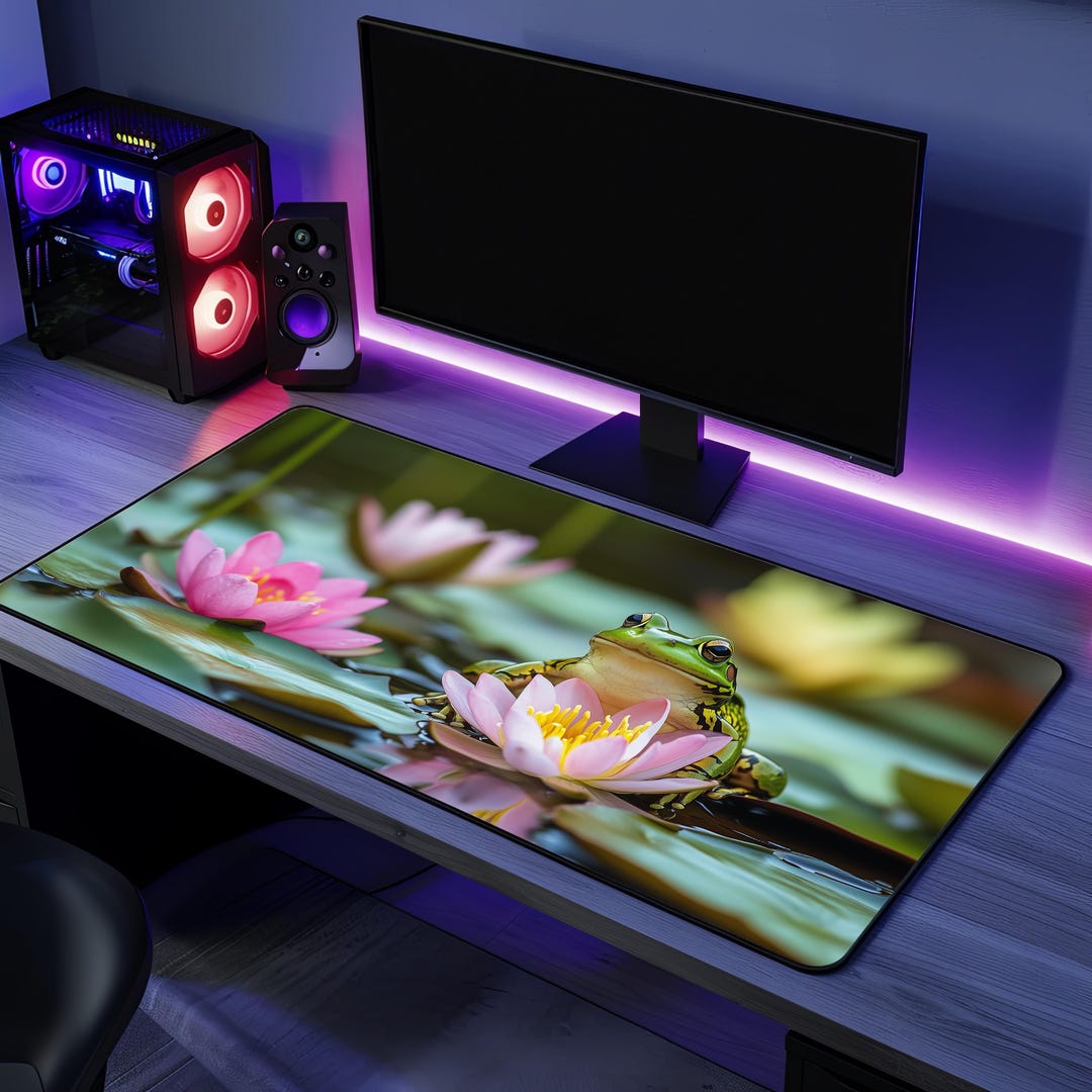 Funny Gaming Mousepad Gift for Frog Lovers Desk Mat Office Accessories ...