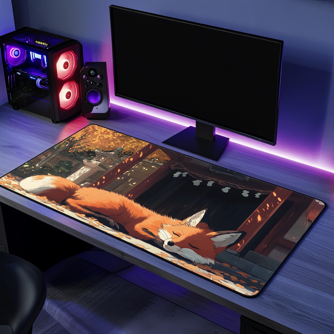 Funny Gaming Mousepad Gift for Fox Lovers Desk Mat Office Accessories ...