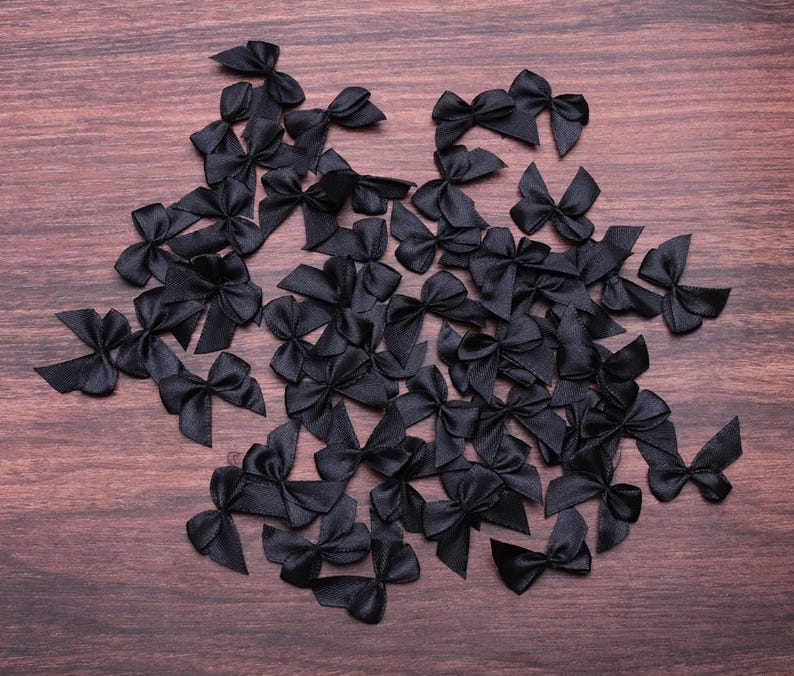 50 Pcs Mini Satin Ribbon Bow 1.1 Inch Small Soft Cute Elegant Bows for ...