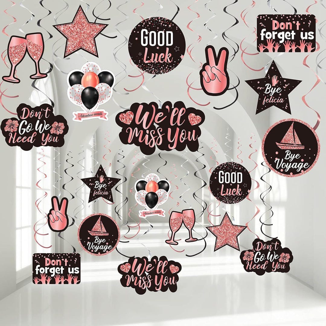 Farewell Party Decorations, Good Luck Decor for Coworker Glitter We ...