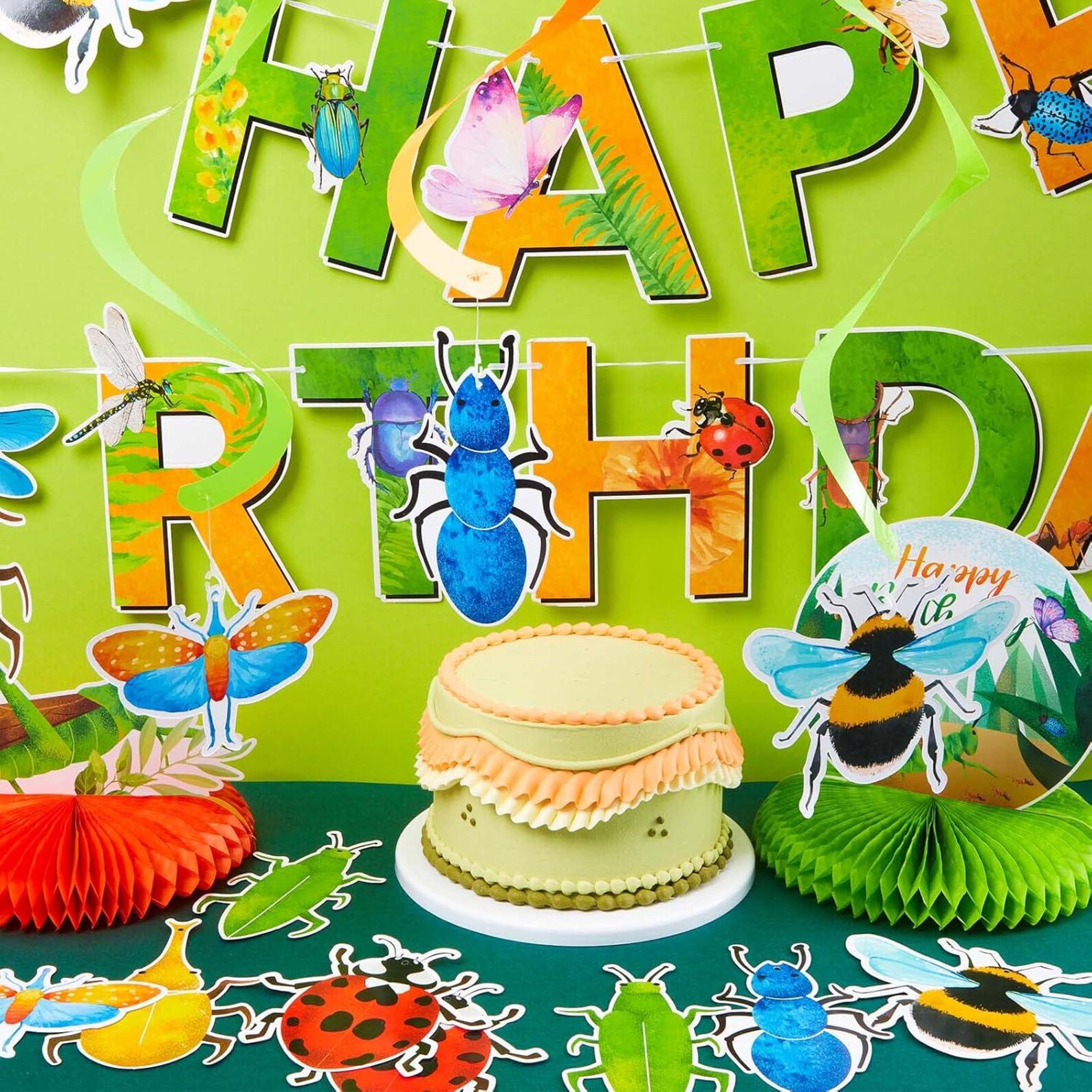 28 Pieces Bugs Party Decorations Spring Bugs Party Banner Bee Ladybugs ...