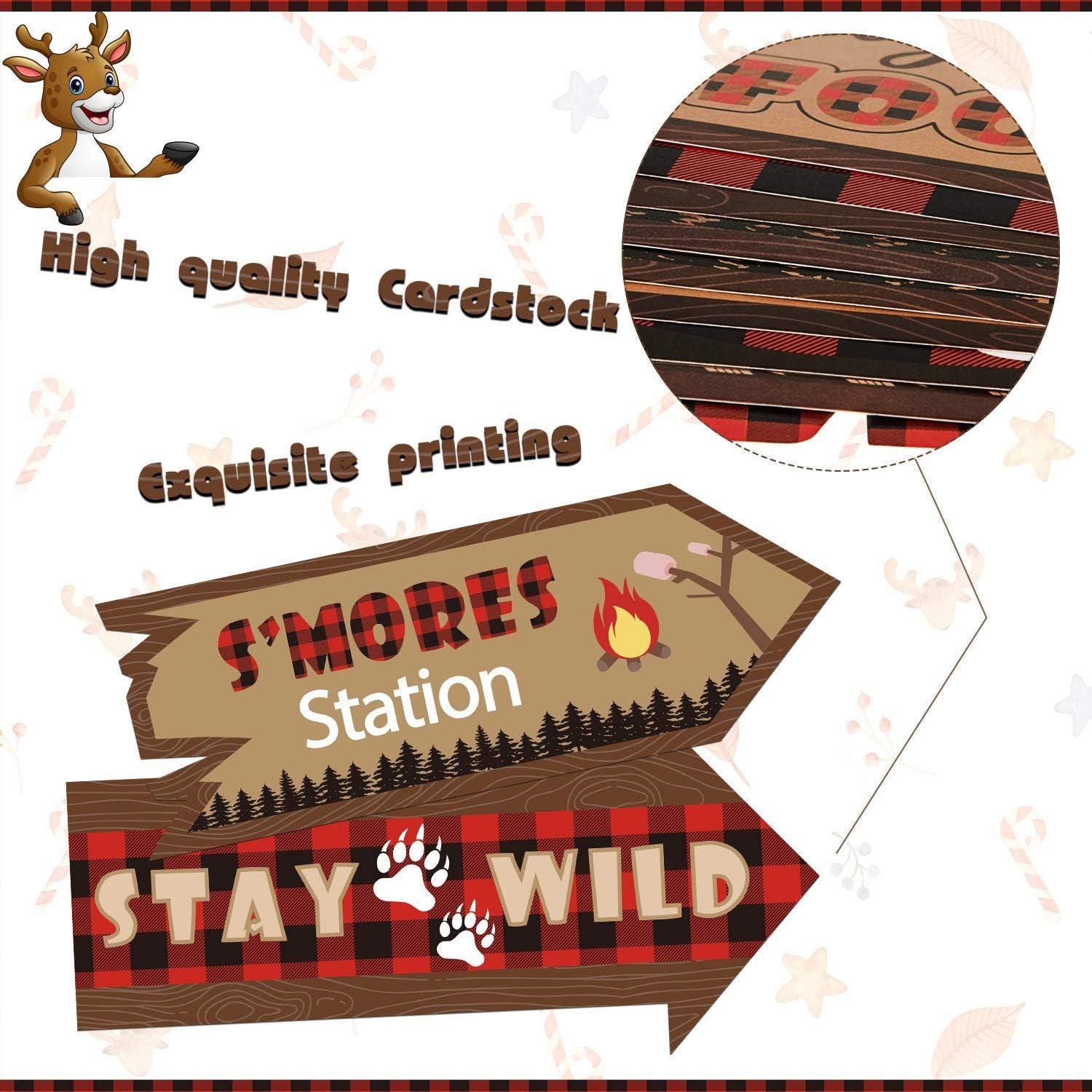 Lumberjack Party Directional Welcome Signs Door Cutouts Camping Winter ...