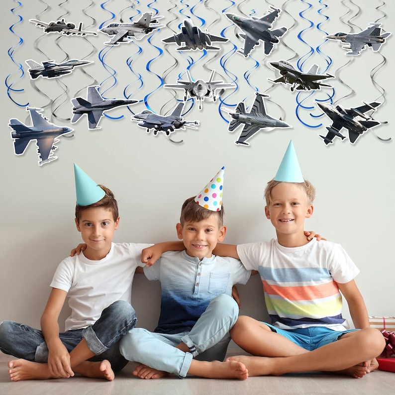 Airplane Hanging Swirl Decoration Hanging Swirls Supplies Cool Plane ...