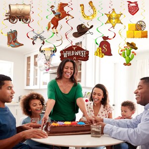 West Cowboy Themed Party Decor Wild Western Theme Party Hanging Swirl ...