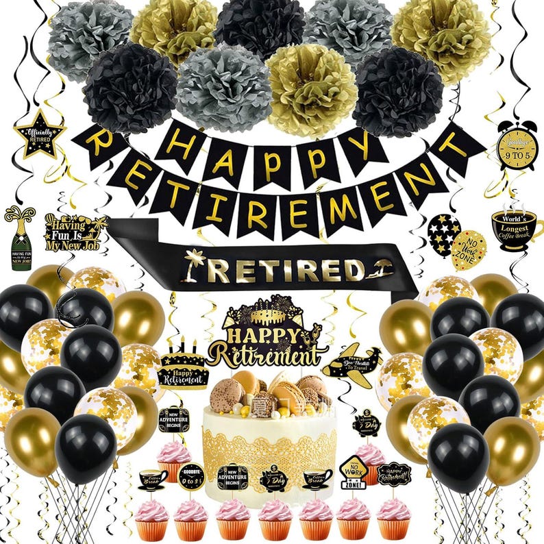 Retirement Party Decorations, Happy Retirement Decorations for Men ...