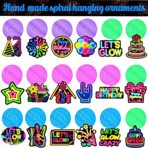 Neon Party Hanging Swirls Glow Birthday Decoration Neon Birthday Party ...
