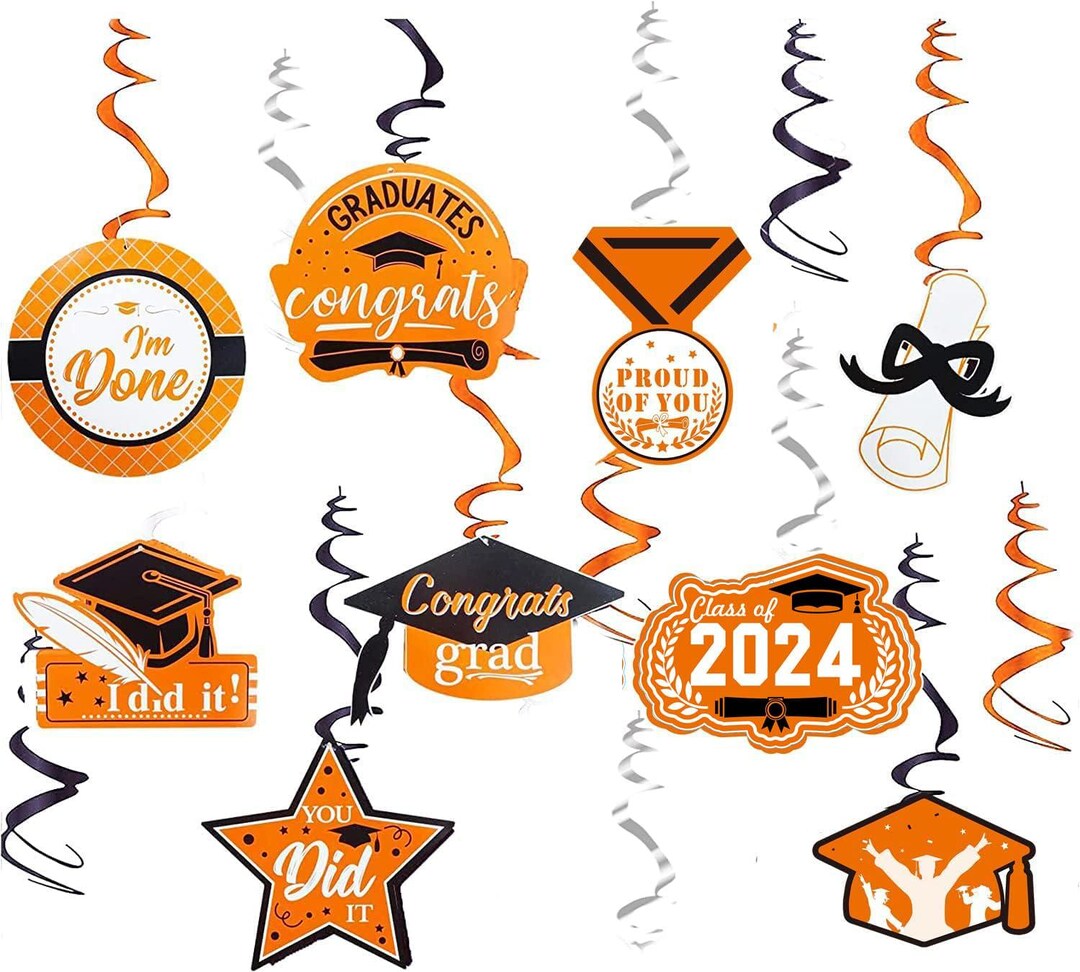 Graduation Party Decorations Orange Black 2024/orange Graduation ...