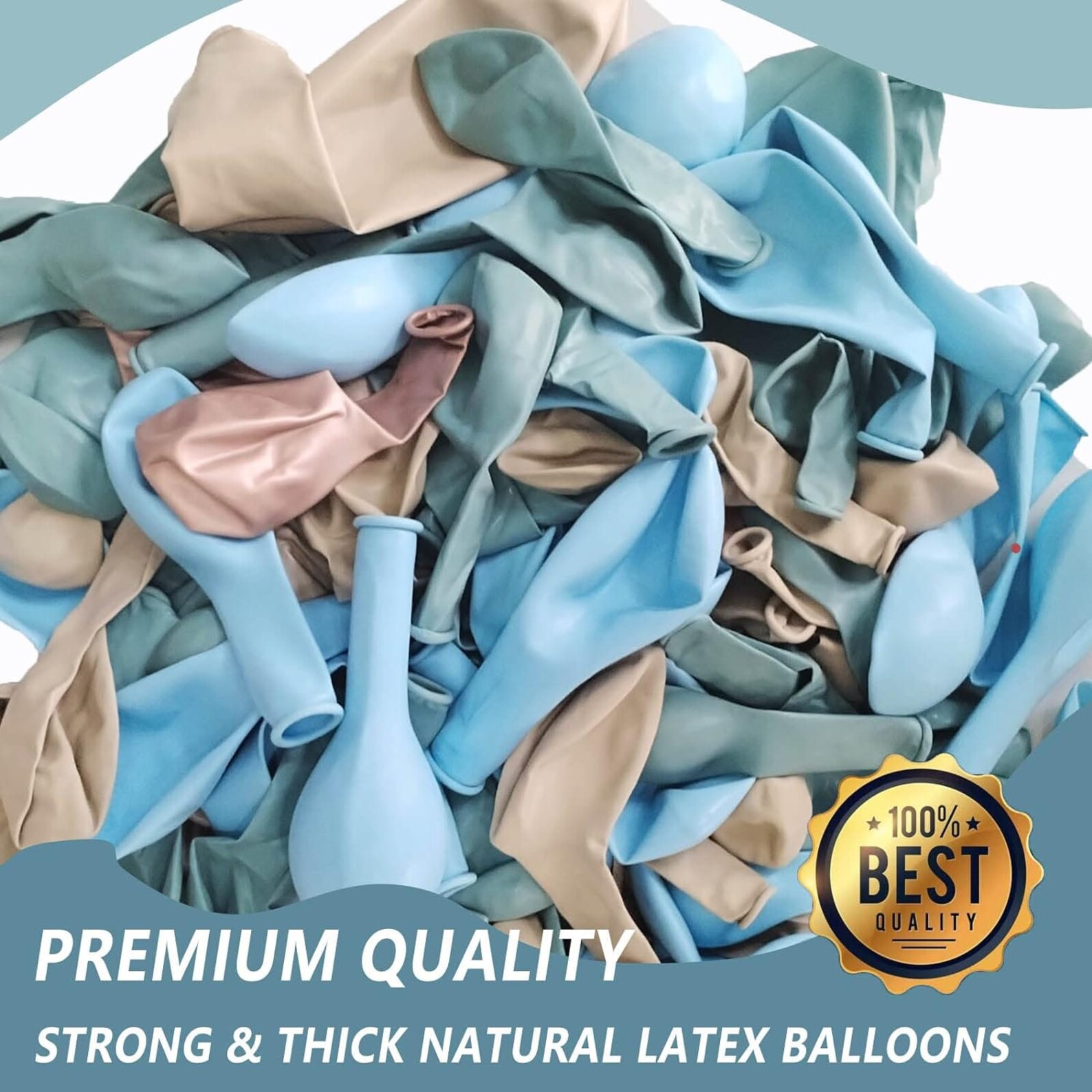 Dusty Baby Blue Balloons Balloon Arch Garland Kit,sand White Metallic Gold Dusty Slate Fog Baby ...