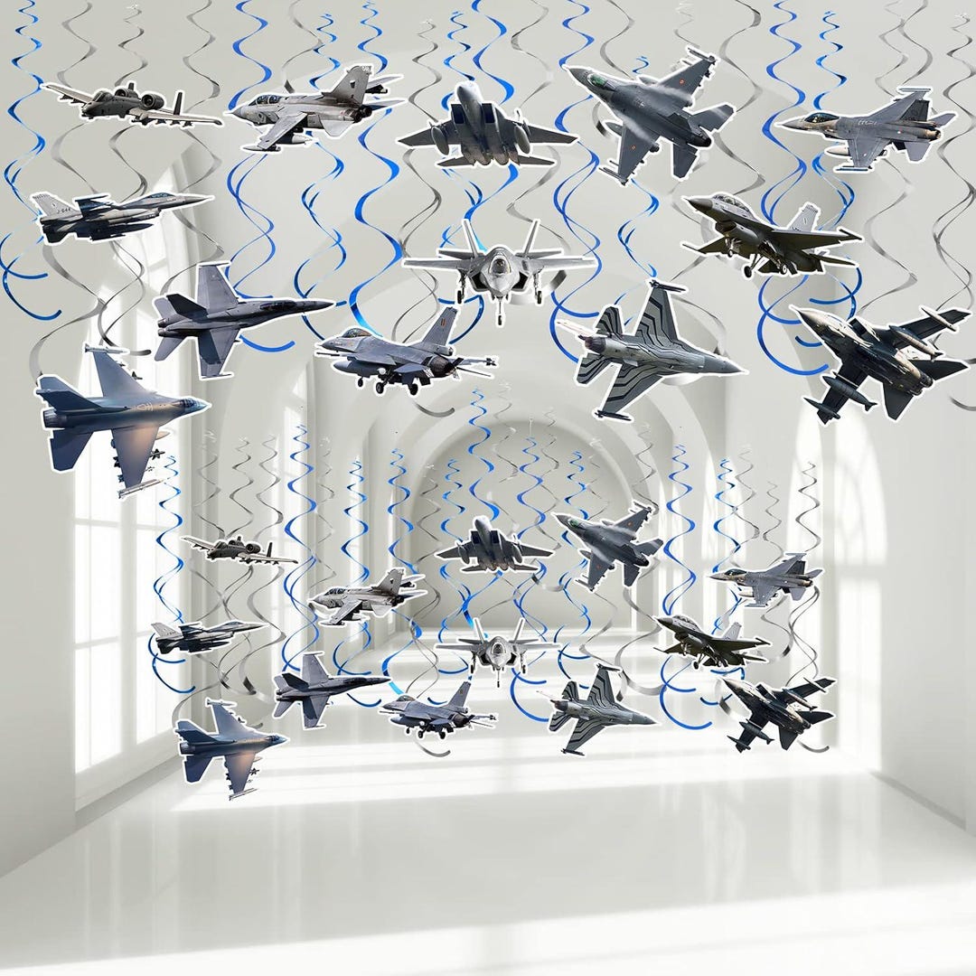 Airplane Hanging Swirl Decoration Hanging Swirls Supplies Cool Plane ...
