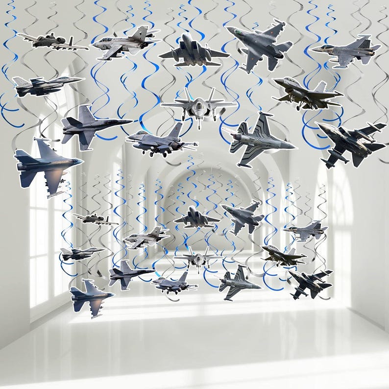 Airplane Hanging Swirl Decoration Hanging Swirls Supplies Cool Plane ...
