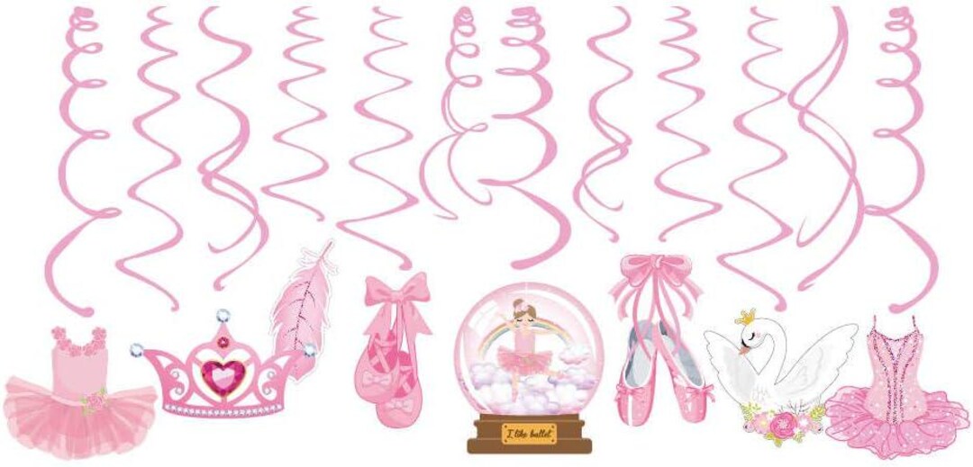 Ballerina Hanging Swirl Decorations, Ballet Party Supplies, Ballet ...