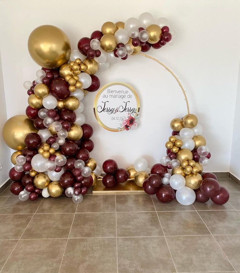 Burgundy Balloon Garland Arch Kit Maroon Balloons 80pcs Wine Red ...