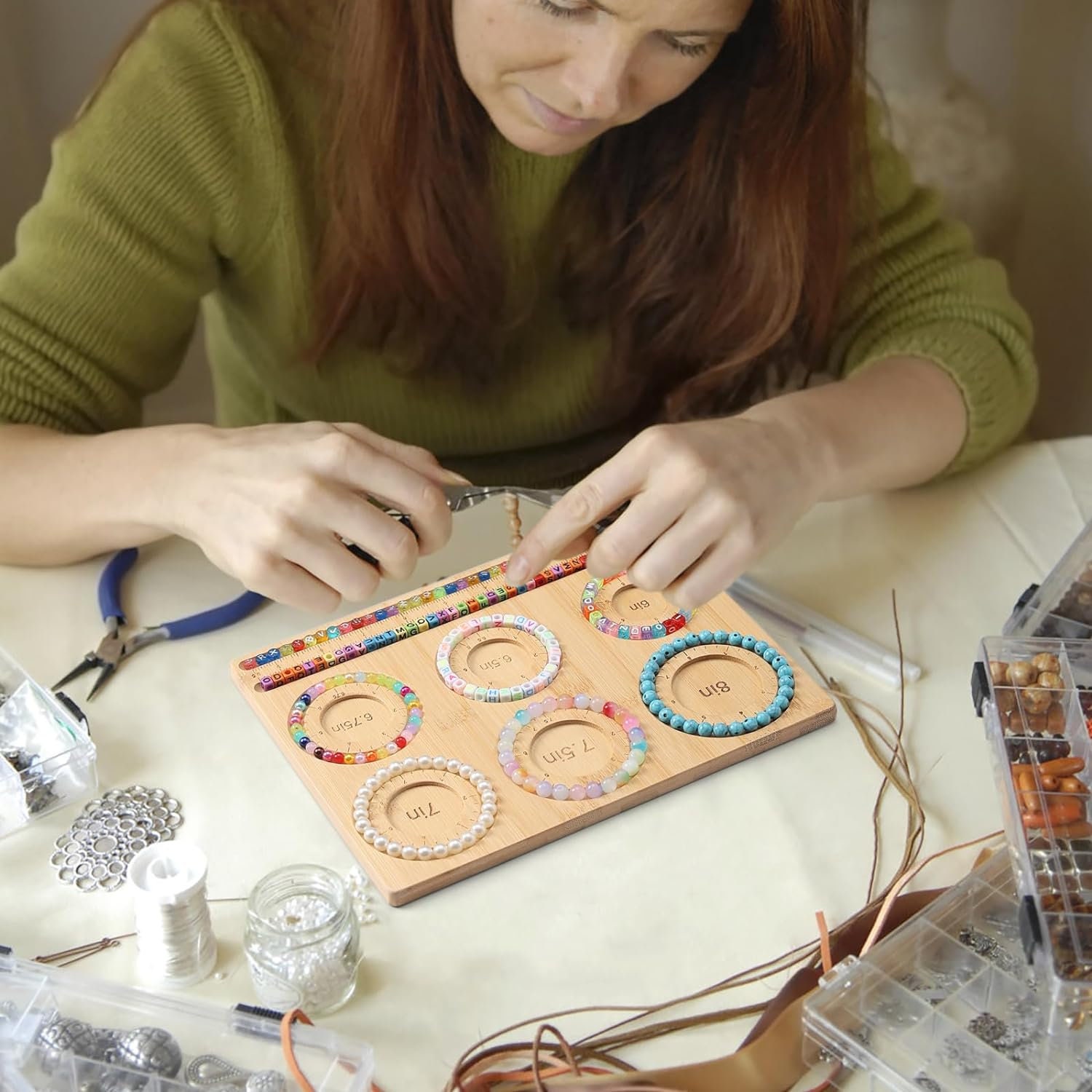 Bead Board for Jewelry Making, Bamboo Beading Board for Jewelry ...