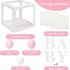 Baby Boxes for Baby Shower Decoration With 8 Letters and 36 Balloons ...