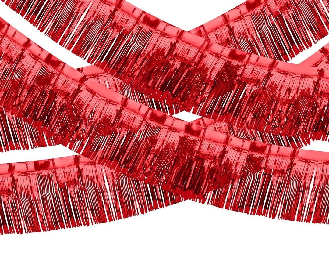 4 Pack Float Fringe Curtains Metallic Foil Fringe Garland Shiny Tassel ...