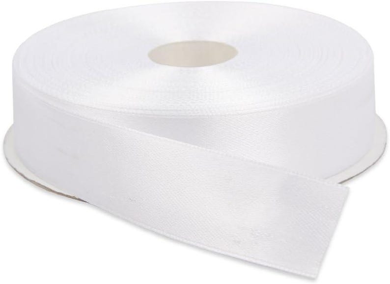 1 Pack White Satin Ribbons | 1 Inch X 50 Yards Each | Double Face Solid ...