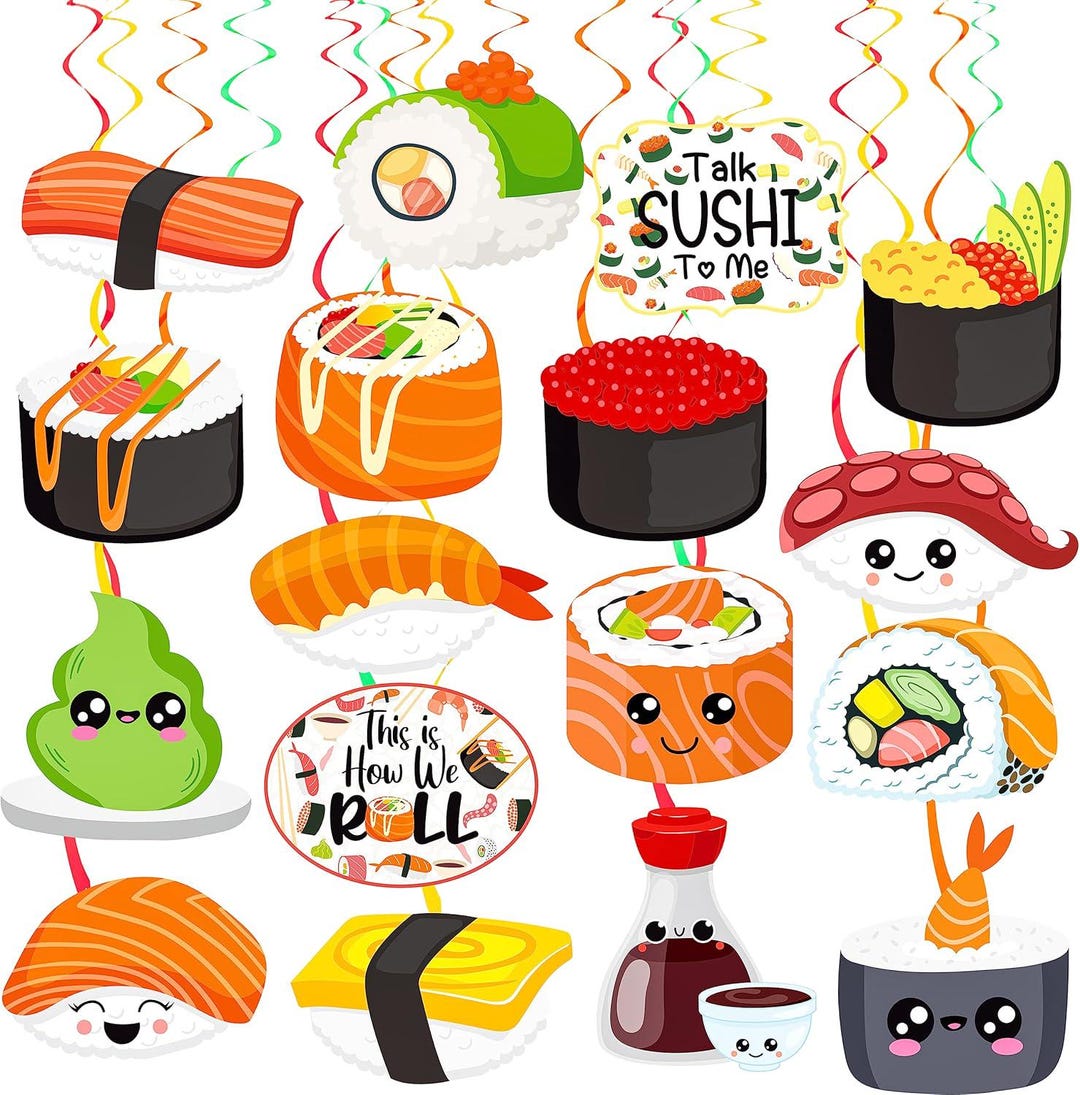 Sushi Party Hanging Swirls Japanese Sushi Hanging Decor Sushi Theme ...