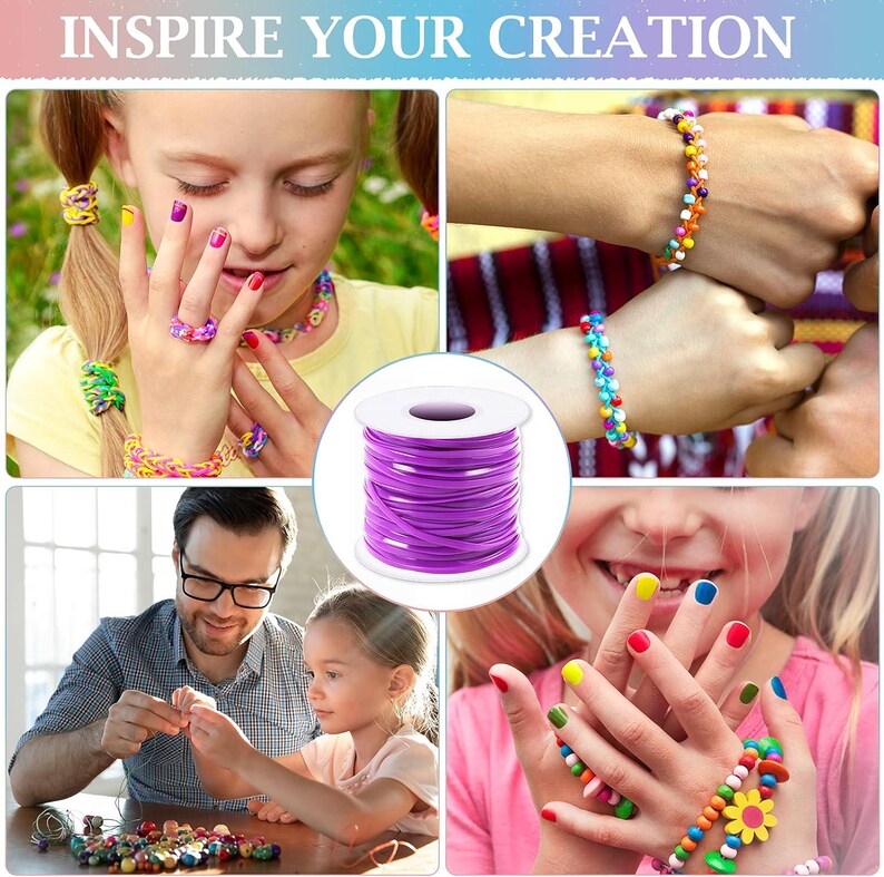 Plastic Lanyard String, 12 Packs Plastic Lacing Cord Gimp String Kit ...