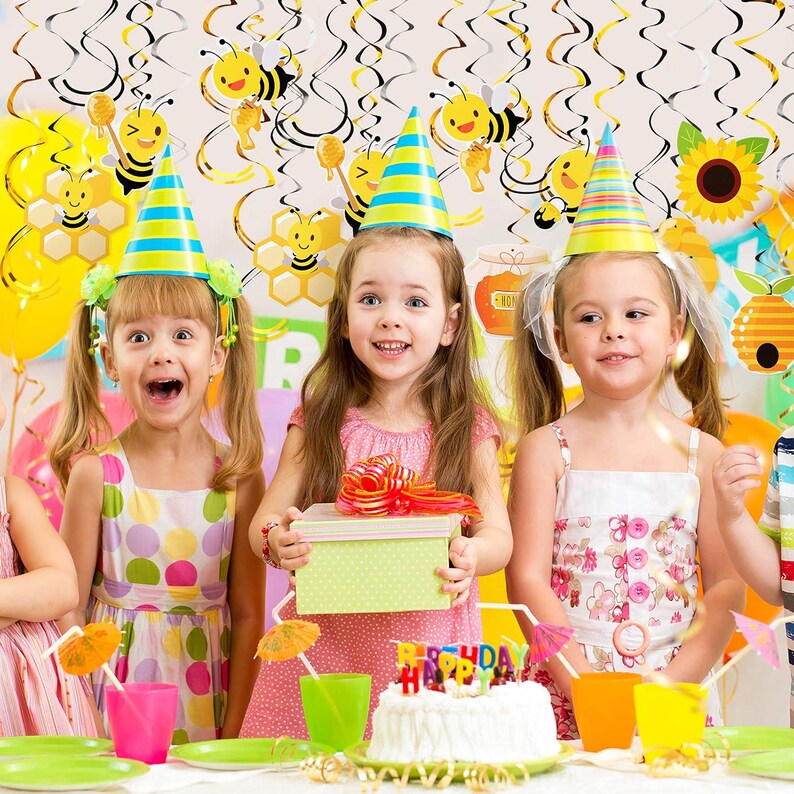 Bee Hanging Swirl Decorations Bee Party Hanging Swirls Foil Ceiling ...