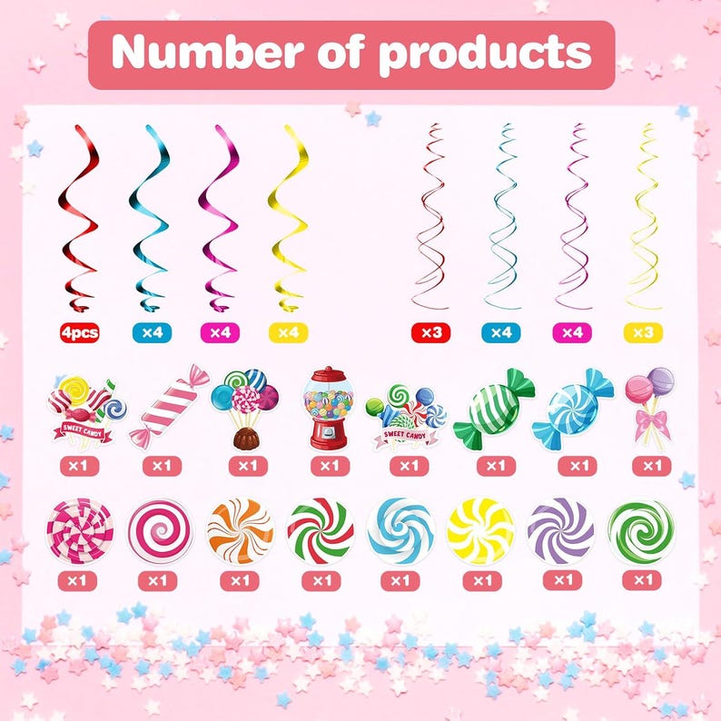 Candyland Party Decorations Candy Hanging Swirls Decorations Colorful ...