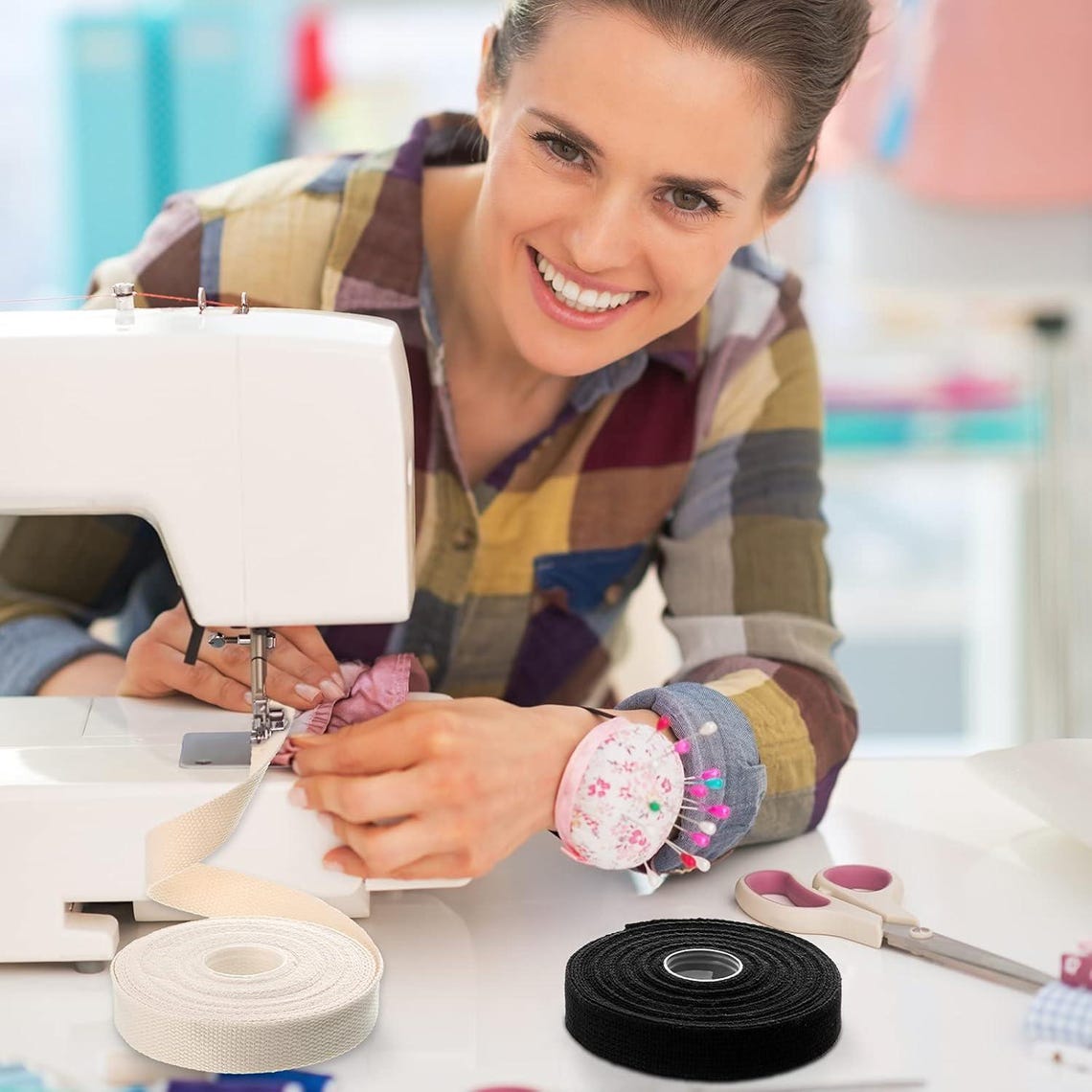 2 Rolls, 20 Yards Cotton Webbing 1 Inch for DIY Crafts Decoration Heavy ...