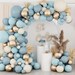 Dusty Baby Blue Balloons Balloon Arch Garland Kit,sand White Metallic Gold Dusty Slate Fog Baby ...