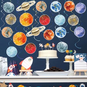 Solar System Hanging Swirl Decorations Space Themed Planet Party Swirls ...