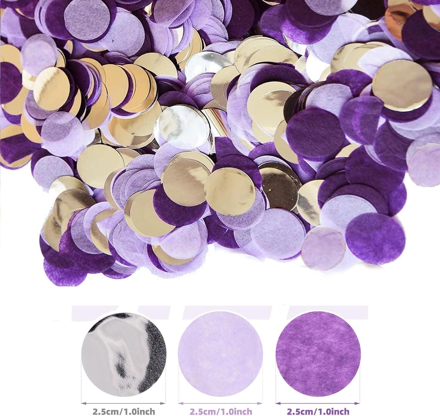 Purple Silver Confetti/purple Birthday Party Decoration Centerpiece ...