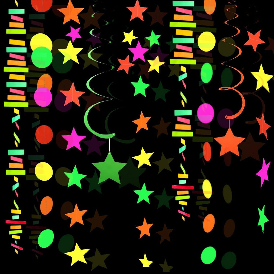 4 Types 26 Strings Glow Party Decor, Garland of Stars/circle Dots ...