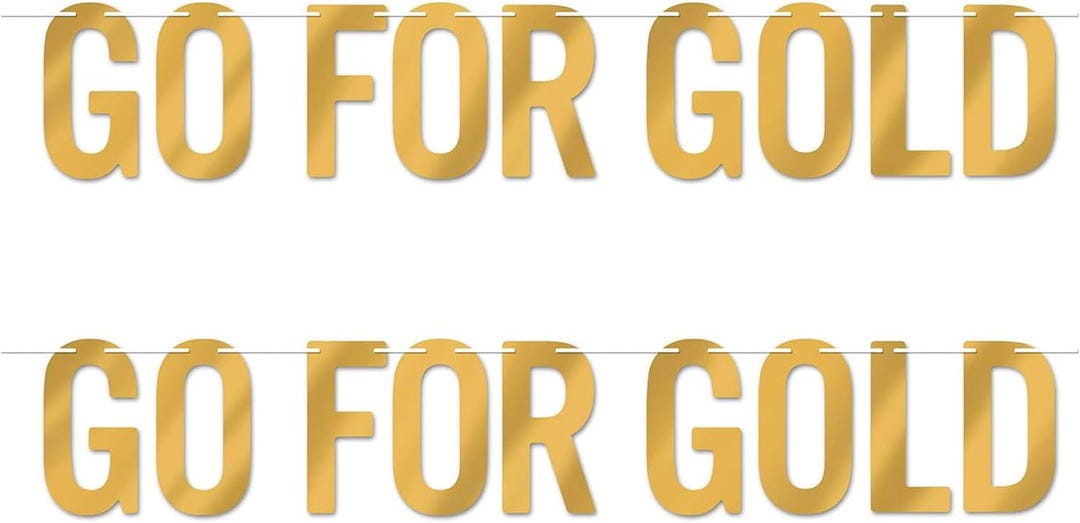 GO FOR GOLD Streamers 2 Piece, Games Gold Foil Streamers, Hanging ...