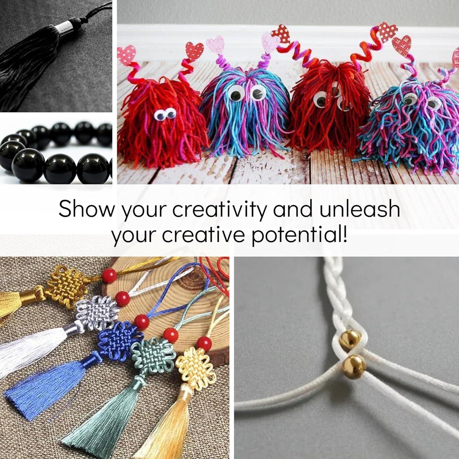 546 Yards Satin String, 1mm Satin Cords for Braided Bracelets 25 Colors ...