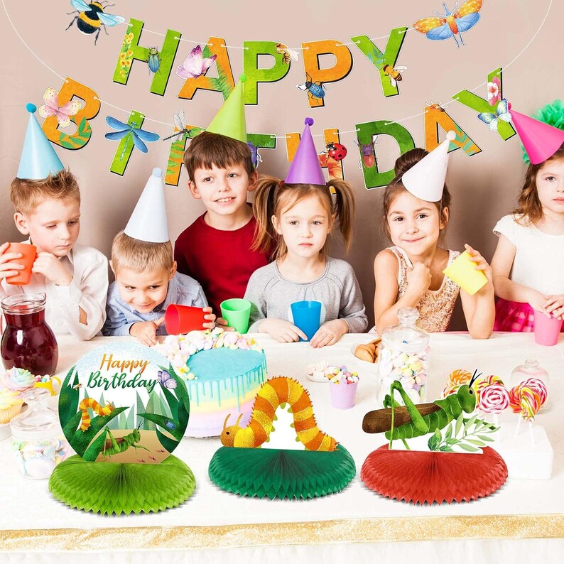 28 Pieces Bugs Party Decorations Spring Bugs Party Banner Bee Ladybugs ...