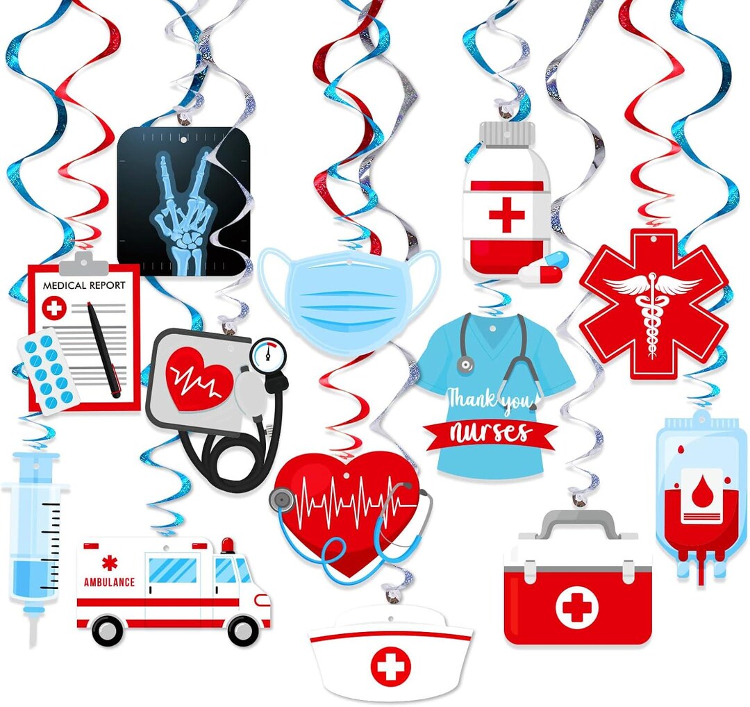 Nurse Swirl 30 Pack Nurse Graduation Party Decoration Doctor Nursing ...