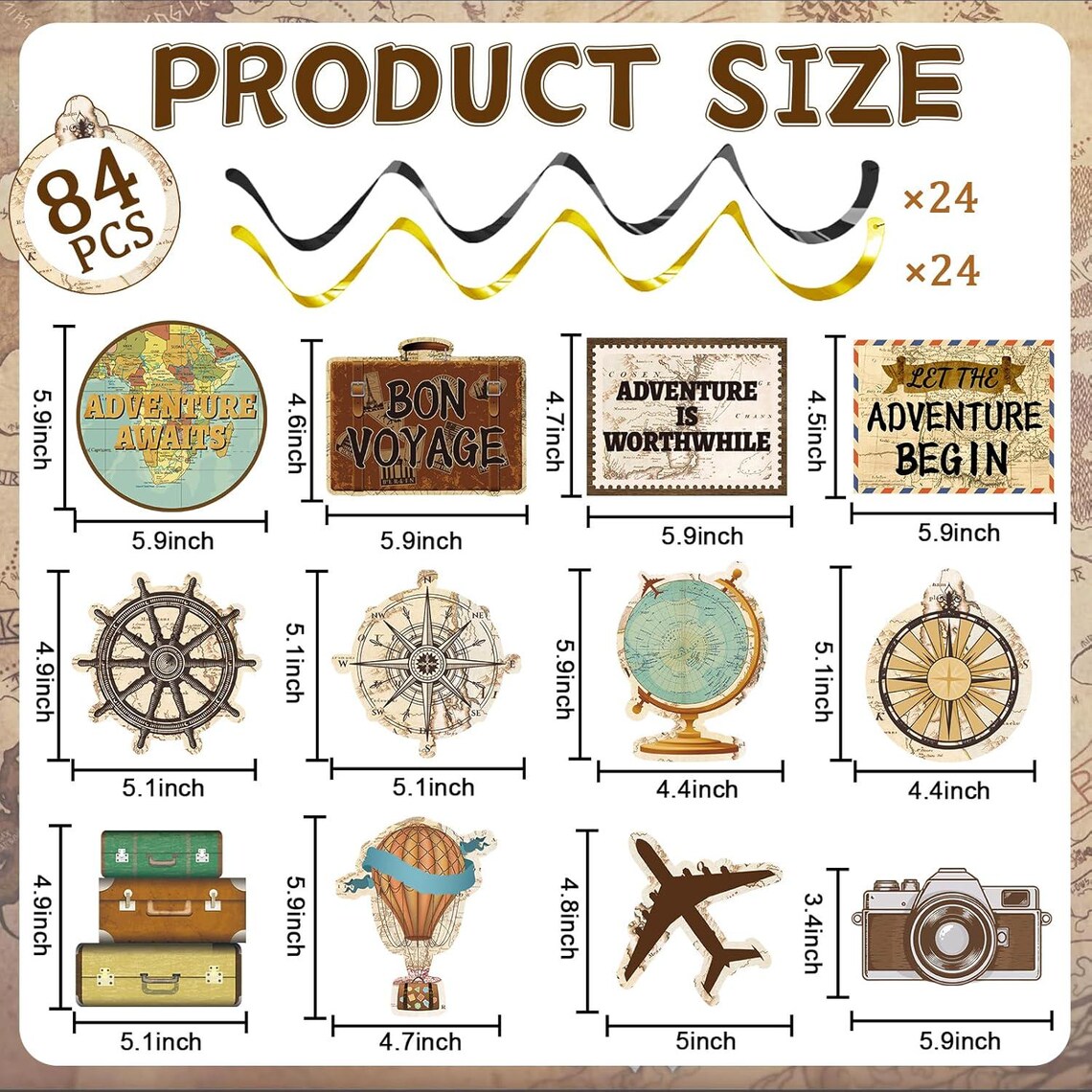 Travel Themed Party Decorations Bon Voyage Hanging Swirl Adventure ...