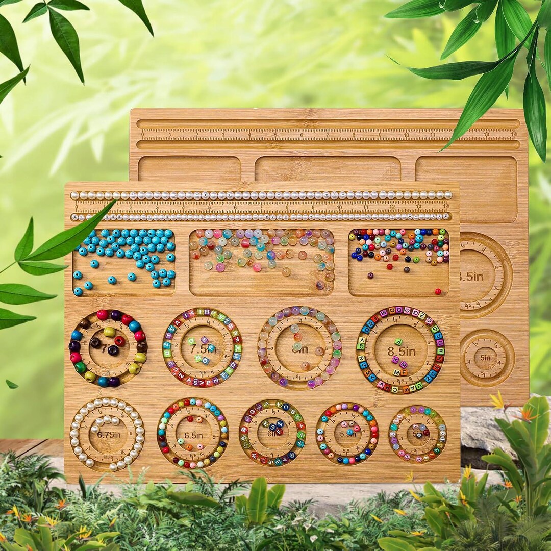 Beading Board for Jewelry Bracelet Making, Bamboo Bead Board for ...