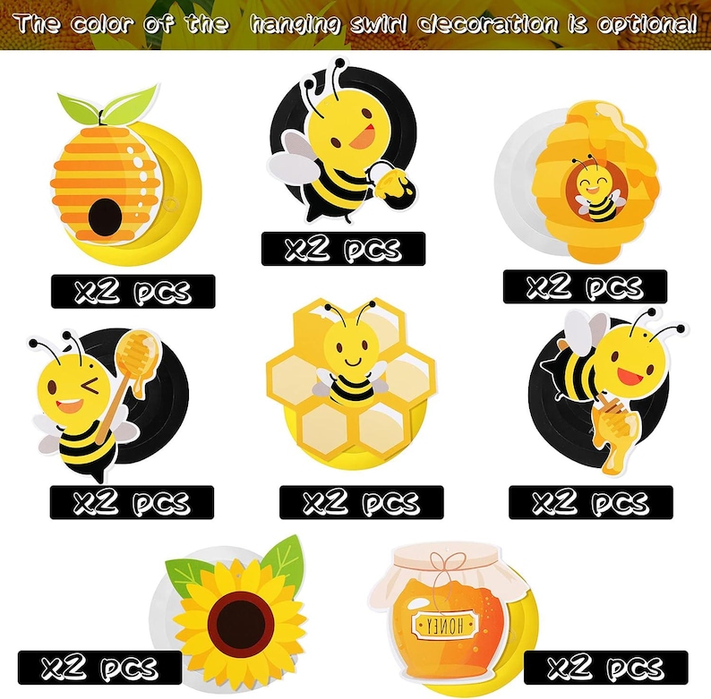 Bee Hanging Swirl Decorations Bee Party Hanging Swirls Foil Ceiling ...