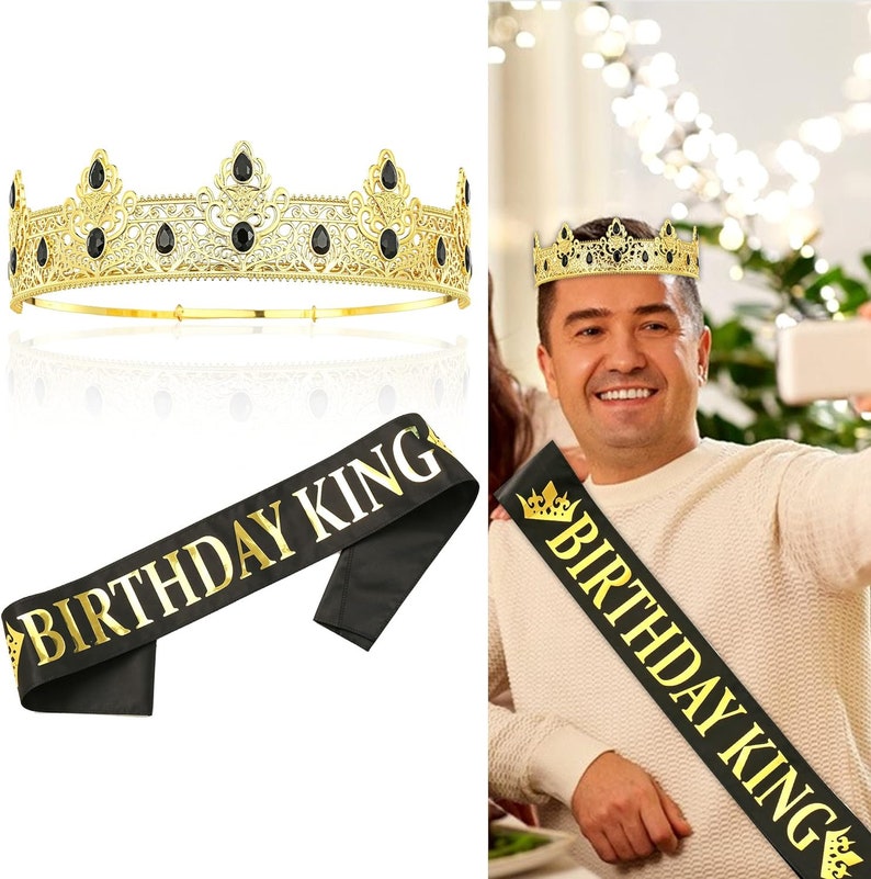 Birthday King Crown and Birthday King Sash,birthday Gifts for Men ...