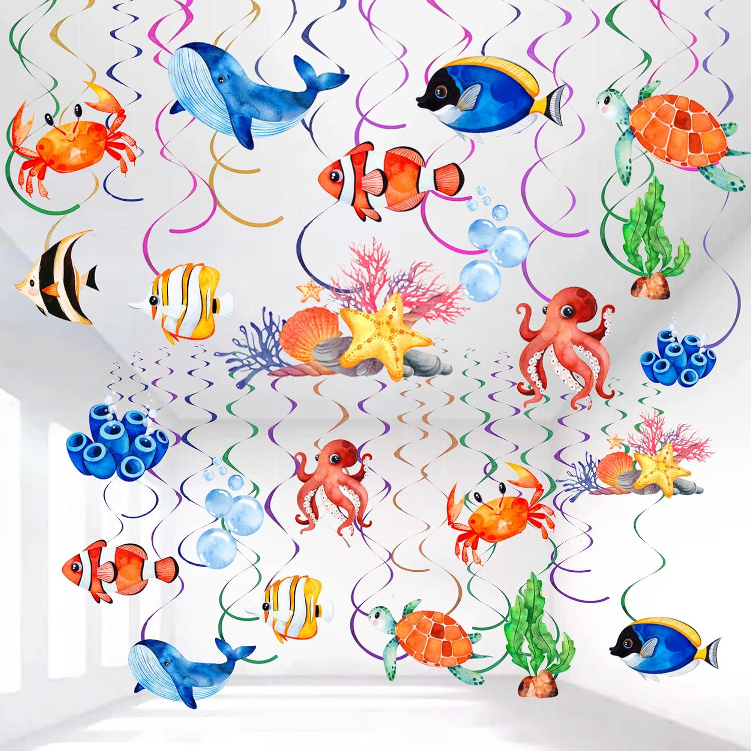 Under the Sea Party Decorations Ceiling Hanging Swirls Ocean Party ...